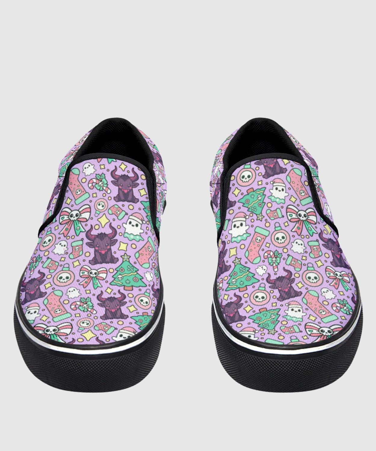 Cute Krampus Slip-Ons – Pastel Goth Christmas Shoes – The Pagan Grimoire