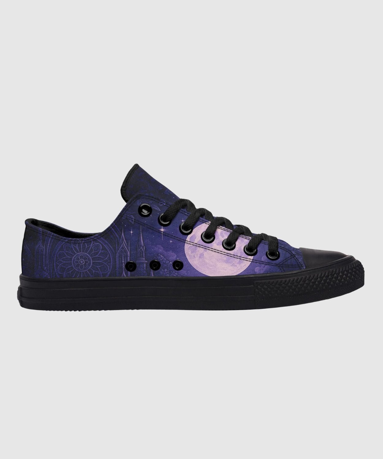 Full Moon Cathedral Low-Top Shoes – Gothic Moon Canvas Sneakers – The ...