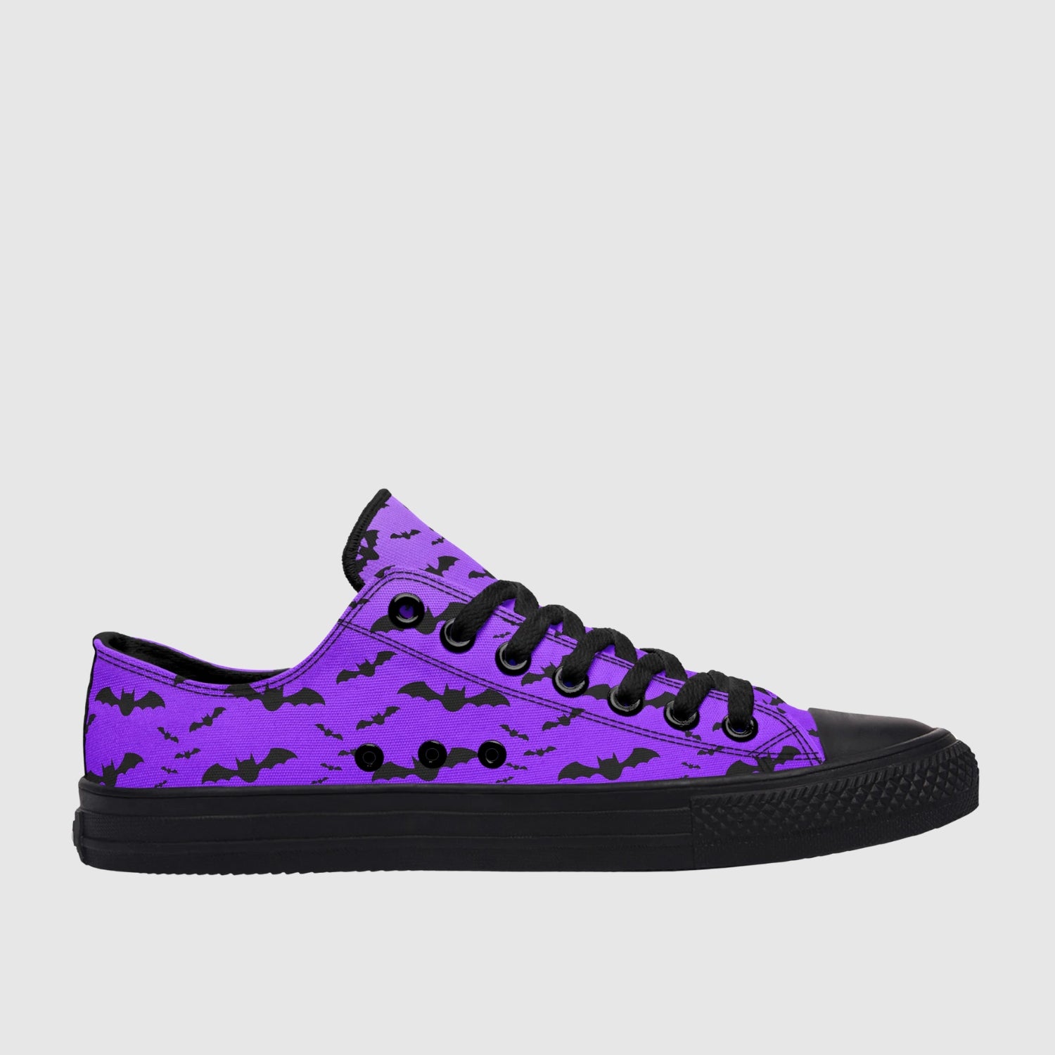 Purple Nocturne Bat Low Top Shoes | Halloween Bat Canvas Sneakers for ...