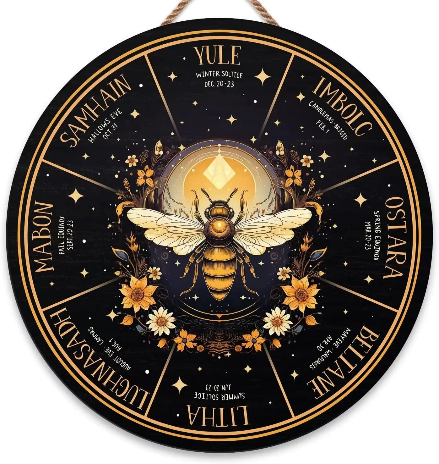 Wheel of the Year Wall Decor – Wooden Pagan Sabbat Calendar Sign – The ...