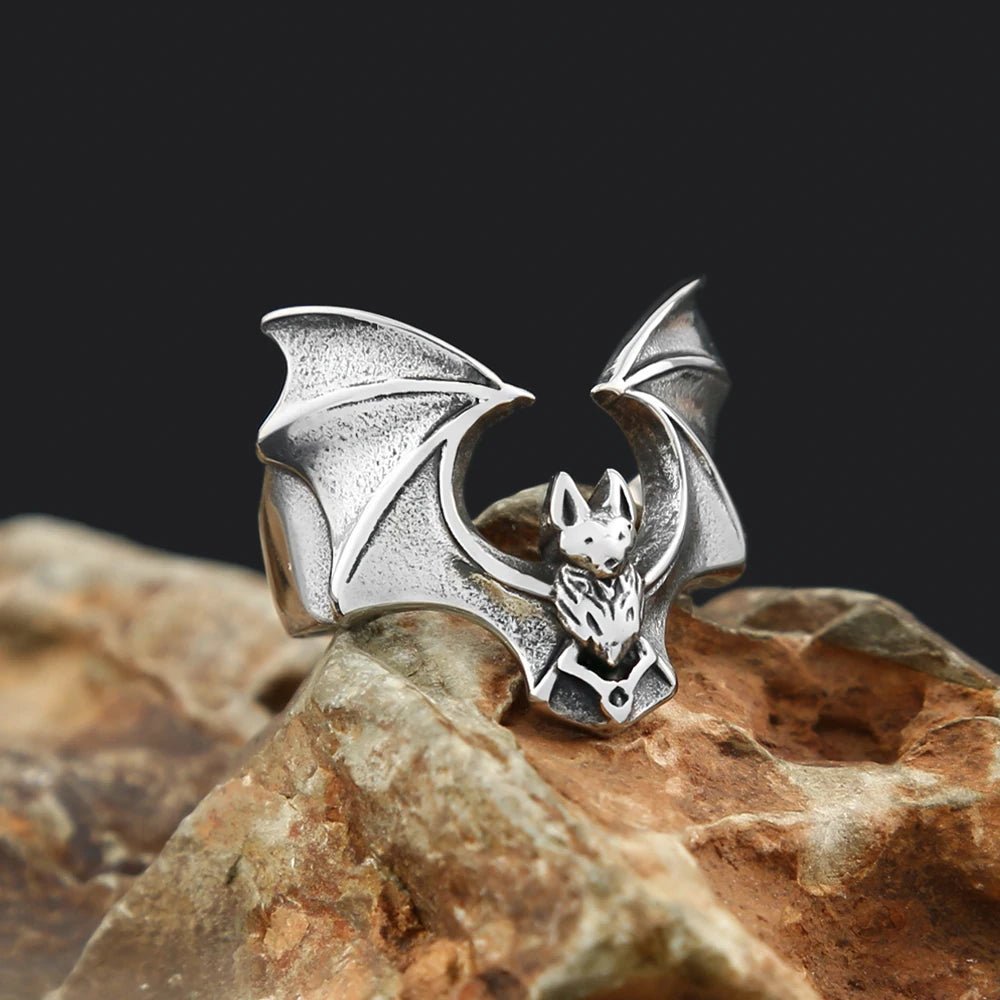 Stainless Steel Bat Ring – Gothic Bat Jewelry – The Pagan Grimoire