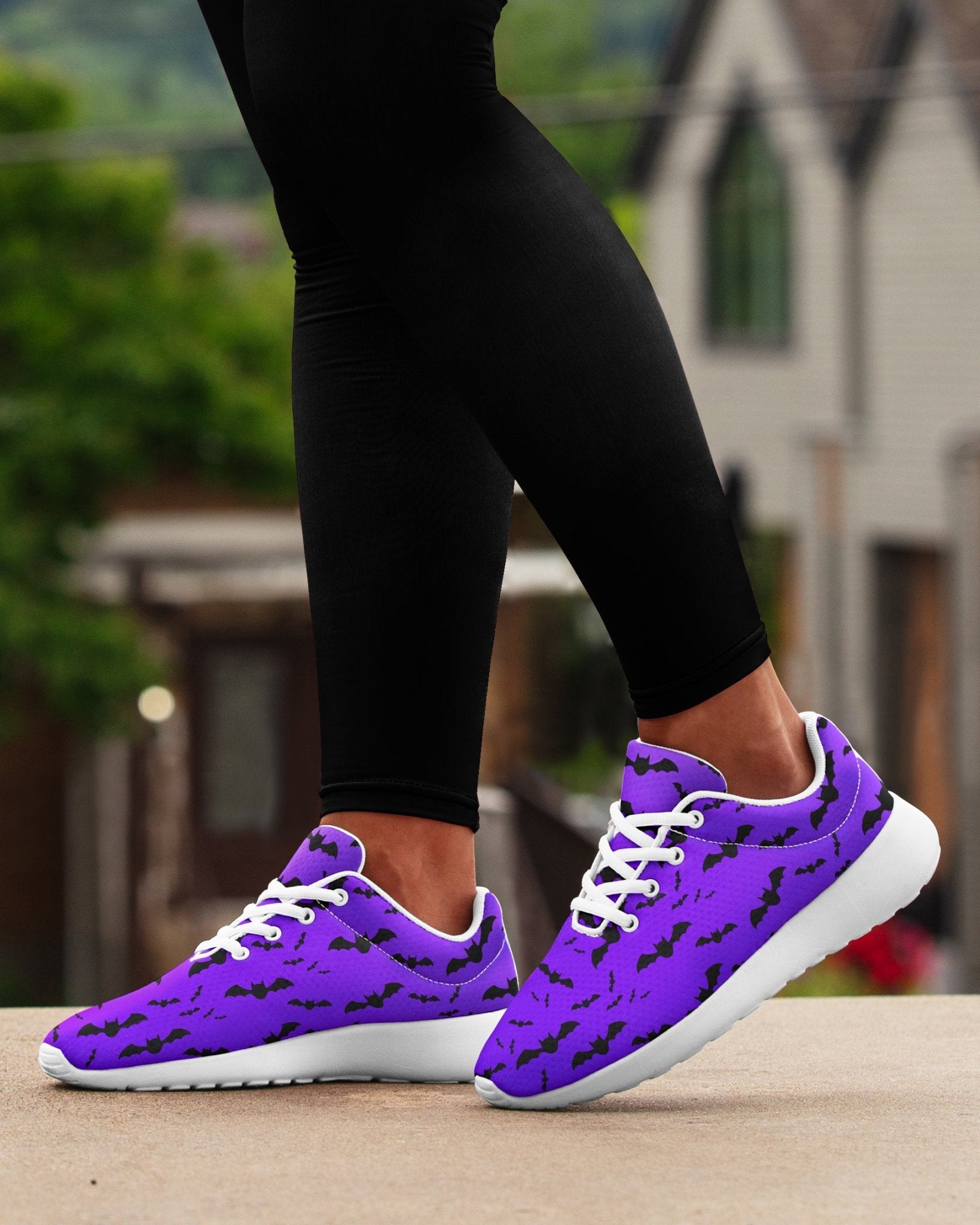 Purple Nocturne Bat Mesh Sneakers | Breathable Fall Shoes for Witches ...