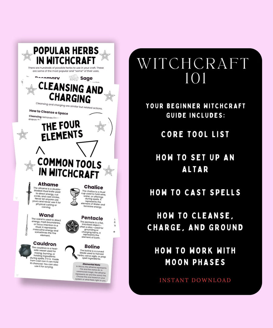 Witchcraft for Beginners Guide | Witchcraft 101 Grimoire Printable ...