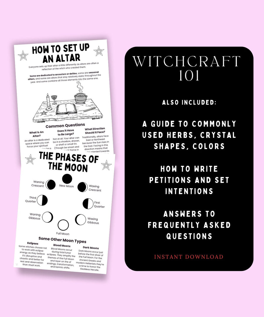 Witchcraft for Beginners Guide | Witchcraft 101 Grimoire Printable ...