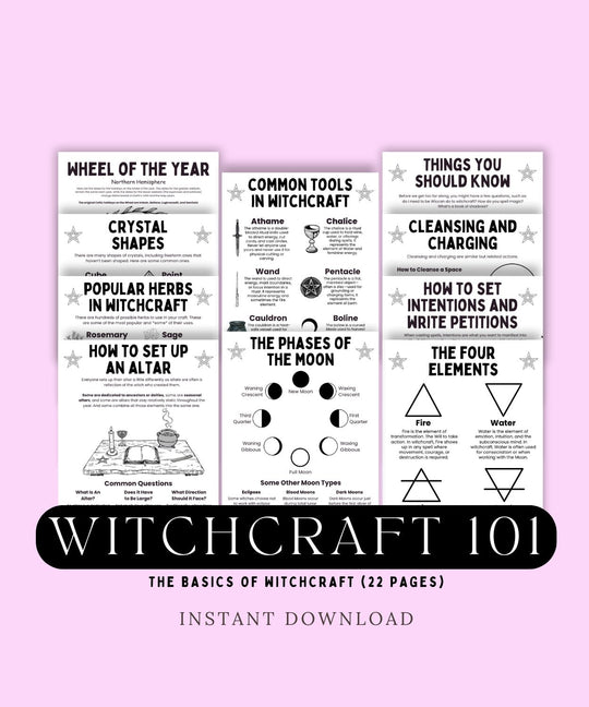 Witchcraft for Beginners Guide | Witchcraft 101 Grimoire Printable ...